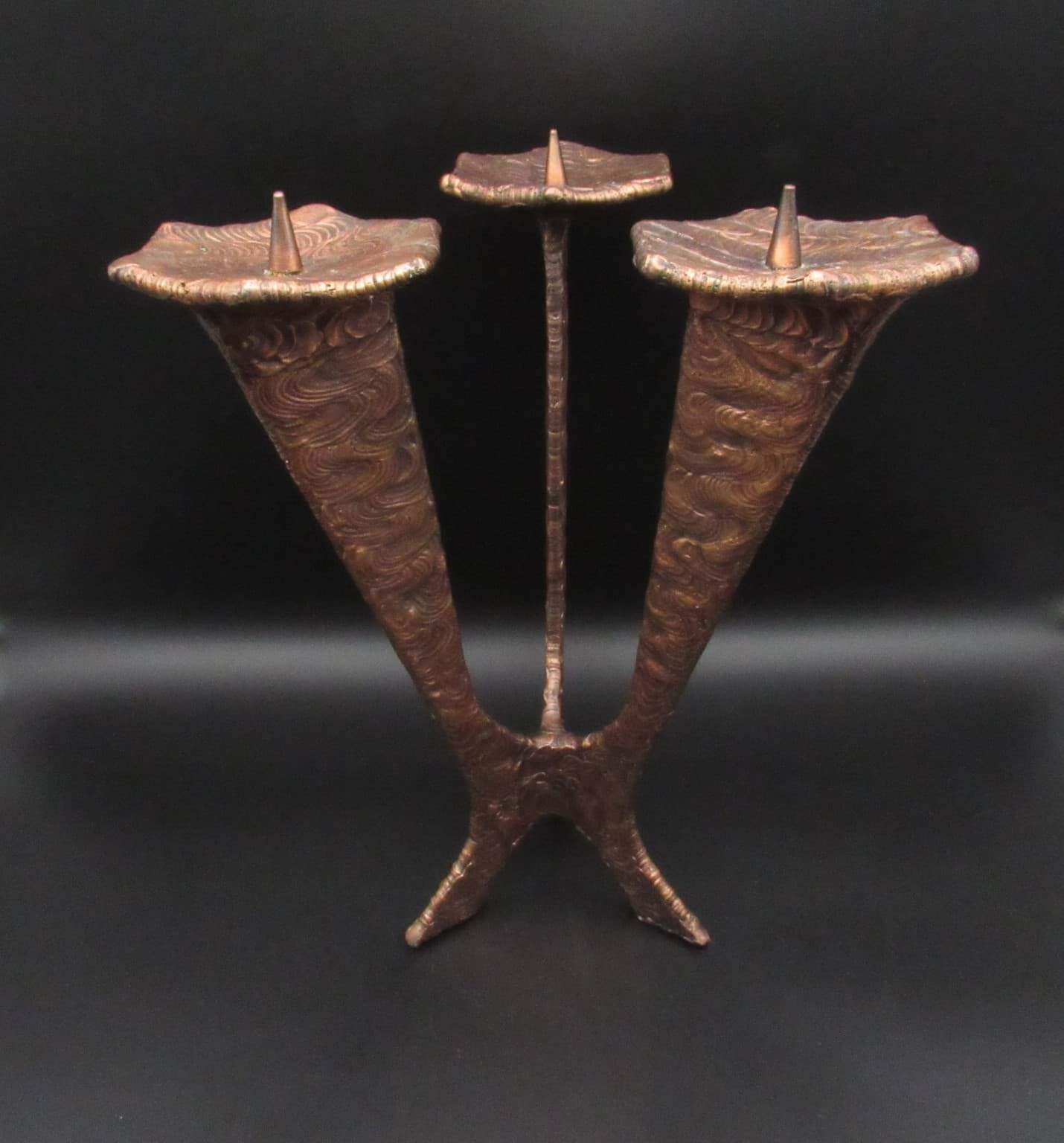 Vintage Kerzenständer, dreipassig & dreiflammig, um 1960/70 ★ sofort kaufen bei uns im ...